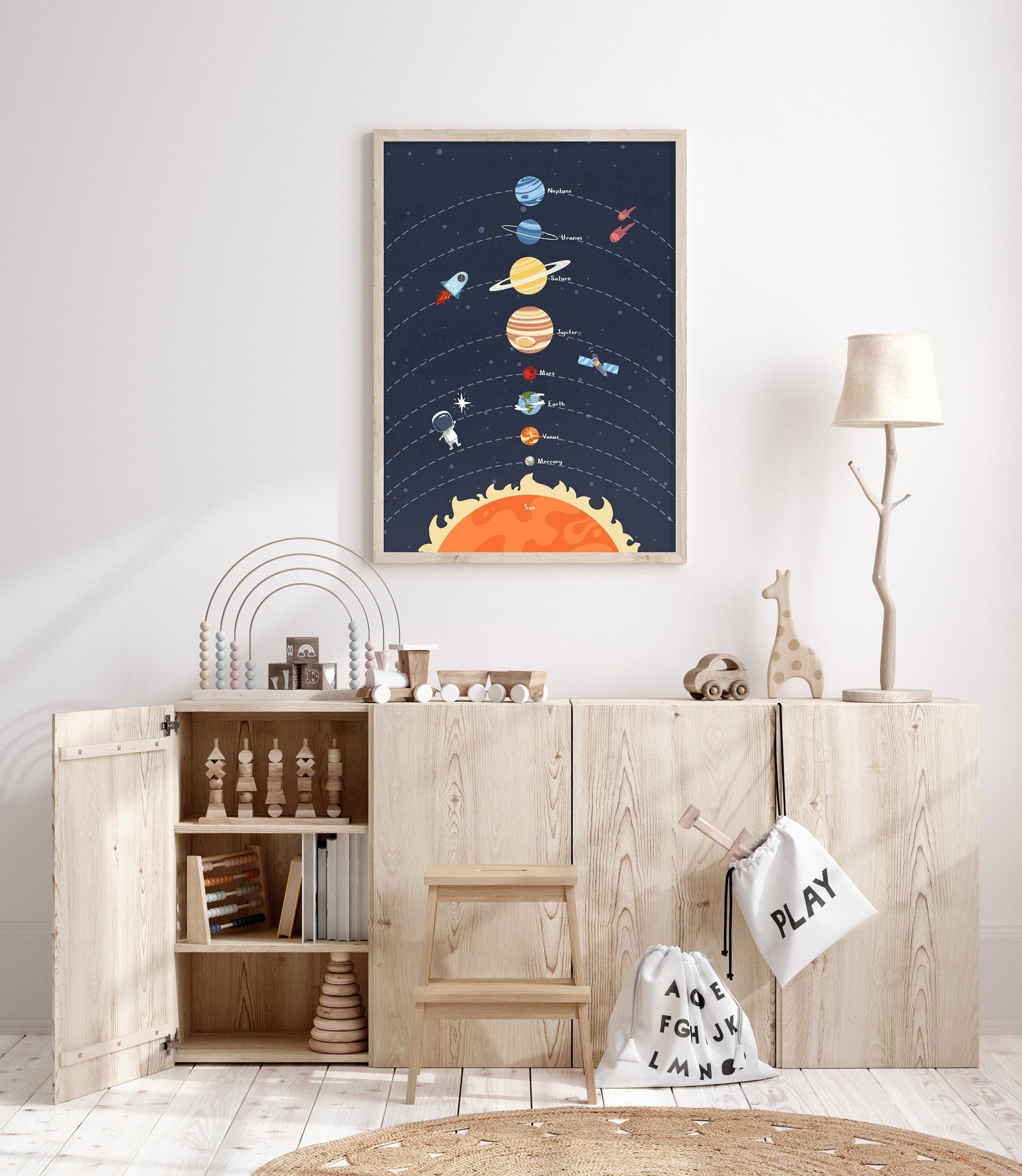 Solar System Print PRINTABLE Planets Wall Art Space Poster - Etsy