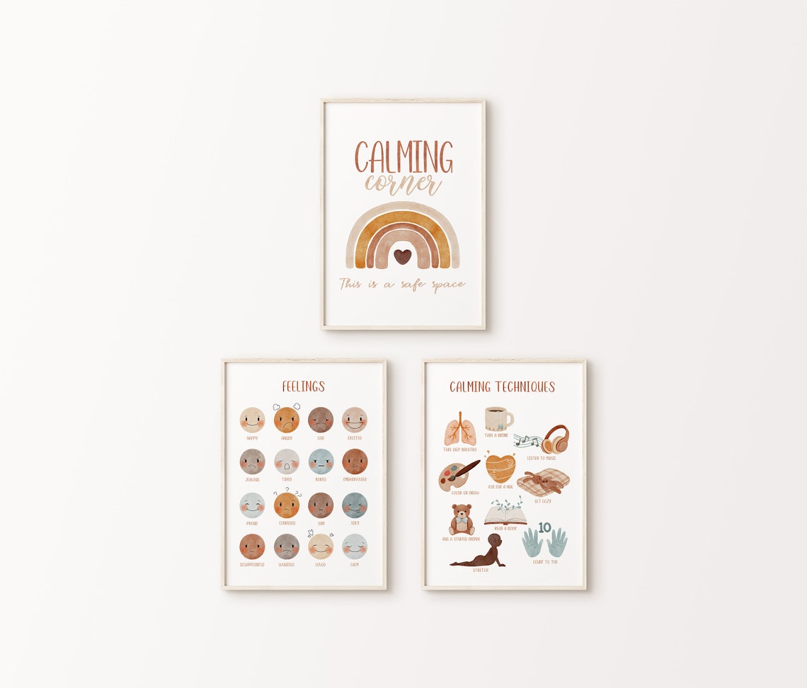 Calming Corner Print Set of 3 Printable Wall Art Calm Down - Etsy