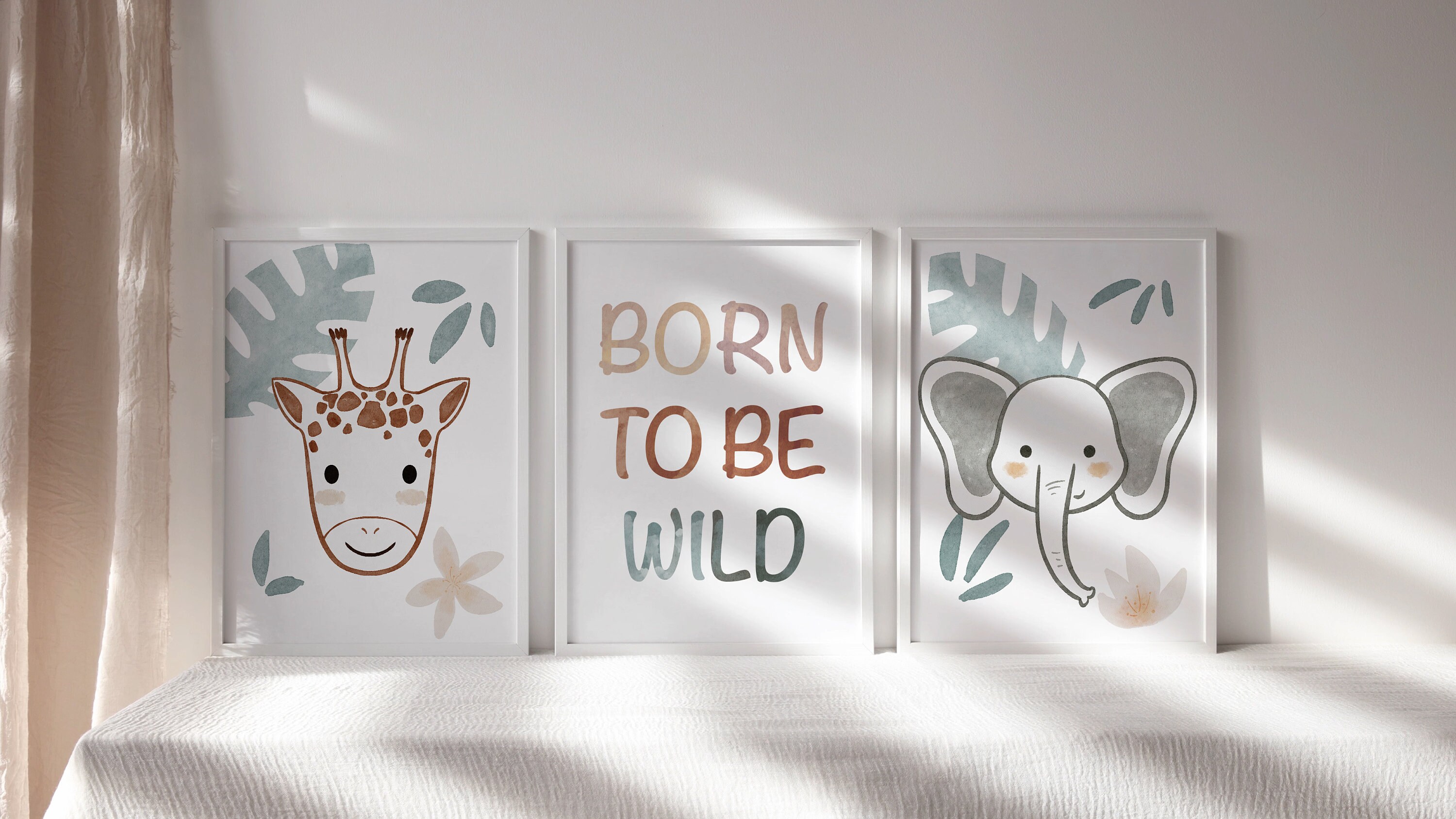 Safari Animals Print Set of 6 Safari Nursery Decor - Etsy