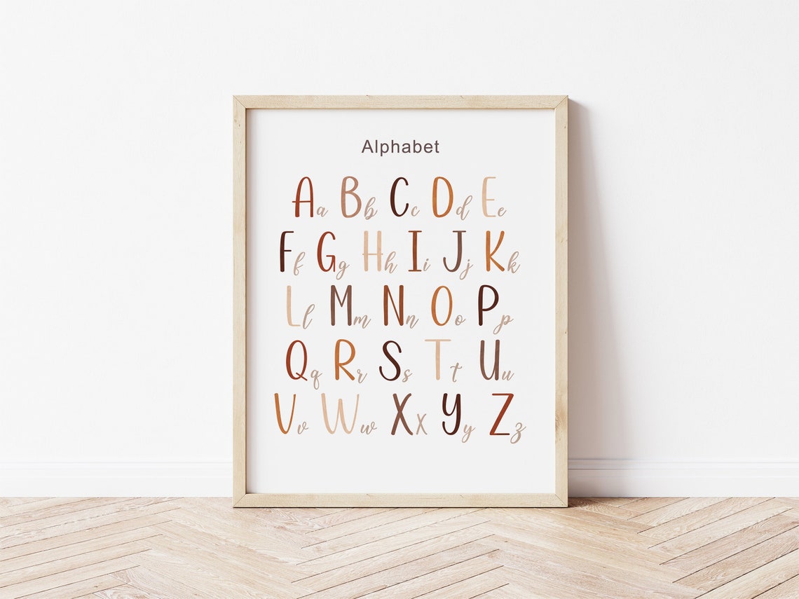 Alphabet Poster ABC Printable Wall Art Educational Print - Etsy