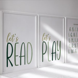 Sage Green Alphabet Prints Set of 3 | Nursery Wall Decor | Printable ...
