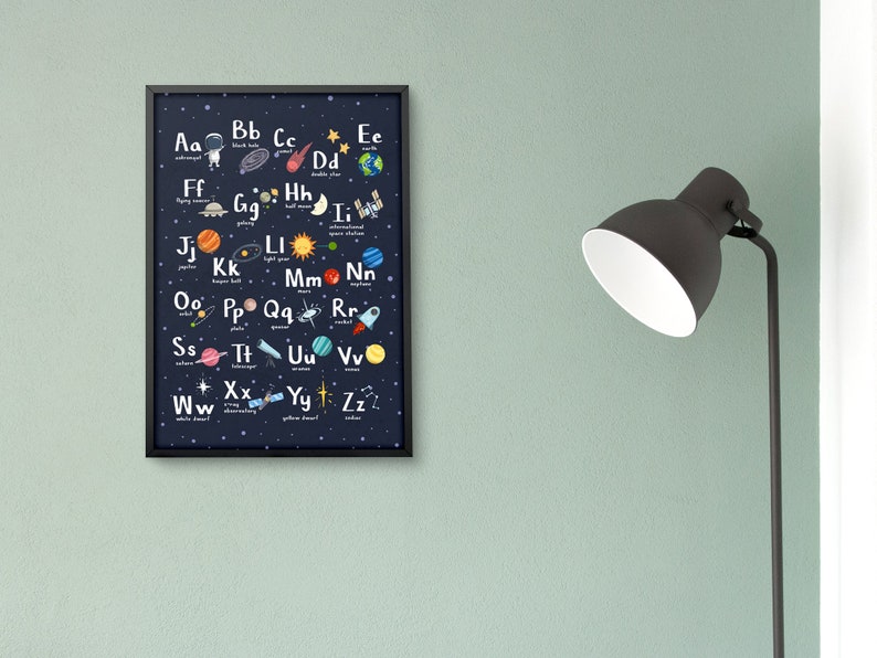 Outer Space ABC Alphabet Education Printable Wall Art - Etsy