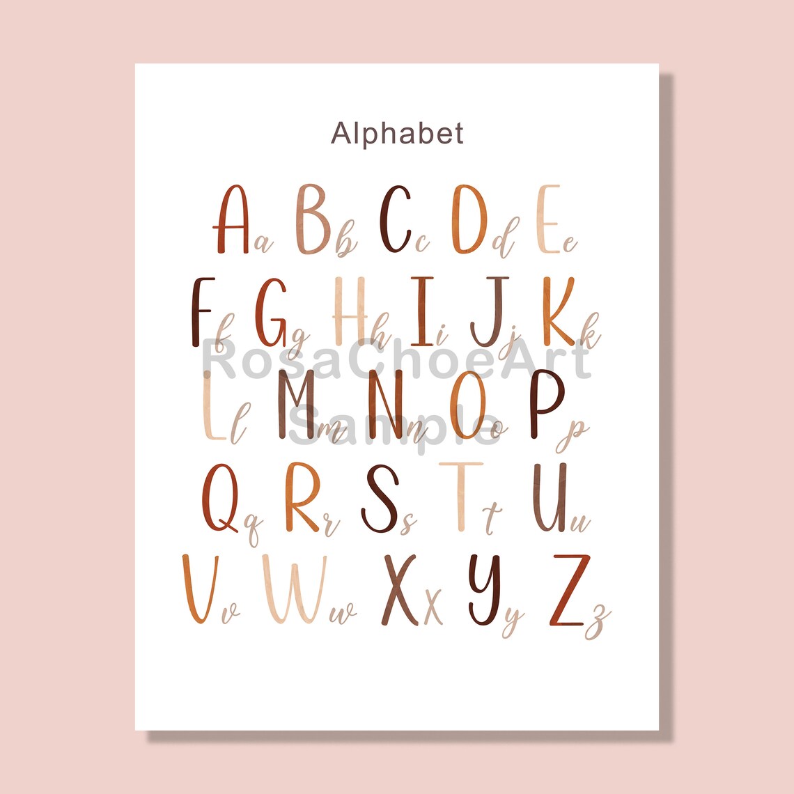 Alphabet Poster Set of 2 ABC 123 Printable Wall Art Boho - Etsy