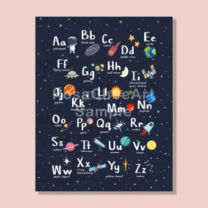 Outer Space ABC Alphabet | Education Printable Wall Art | Nursery Print ...