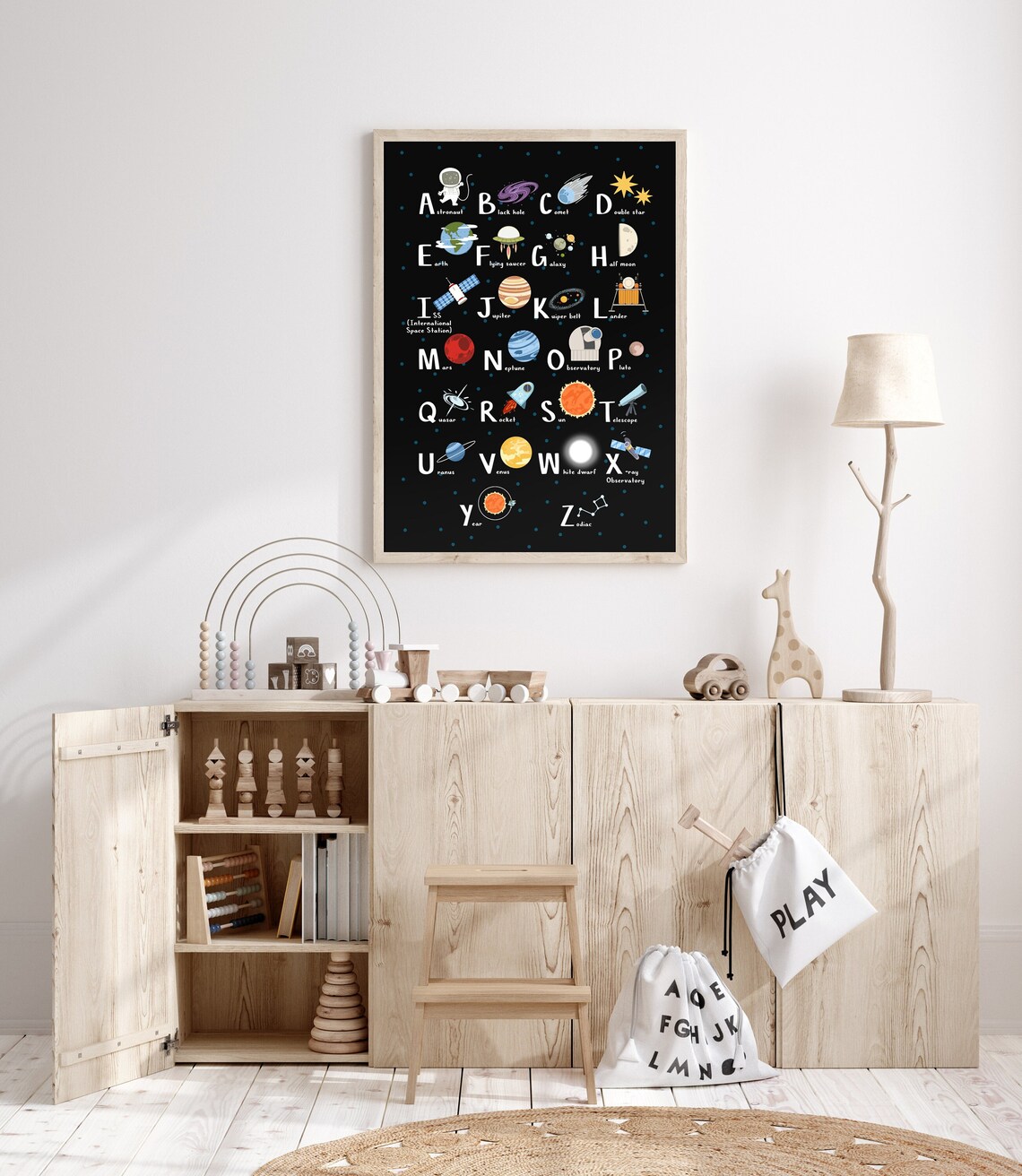 Space ABC Alphabet Poster Printable Wall Art Outer Space - Etsy