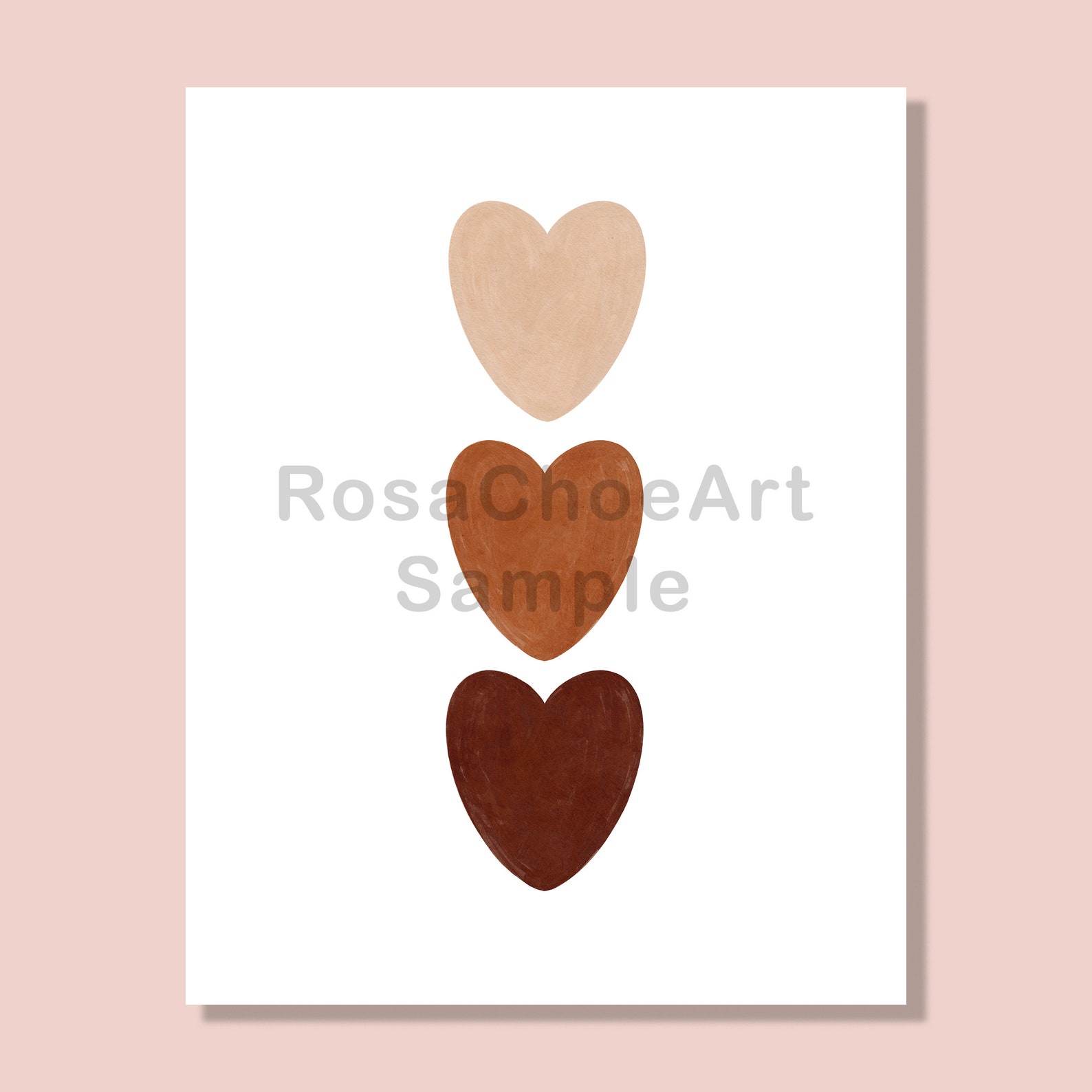 Boho Three Heart Print Cozy Nursery Room Decor Printable - Etsy