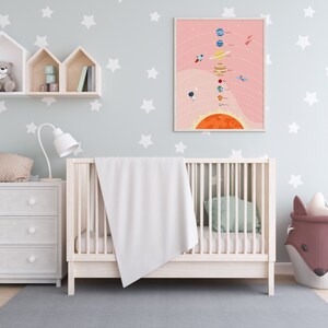 Pink Solar System Print | Space Girl Printable Wall Art | Planet ...