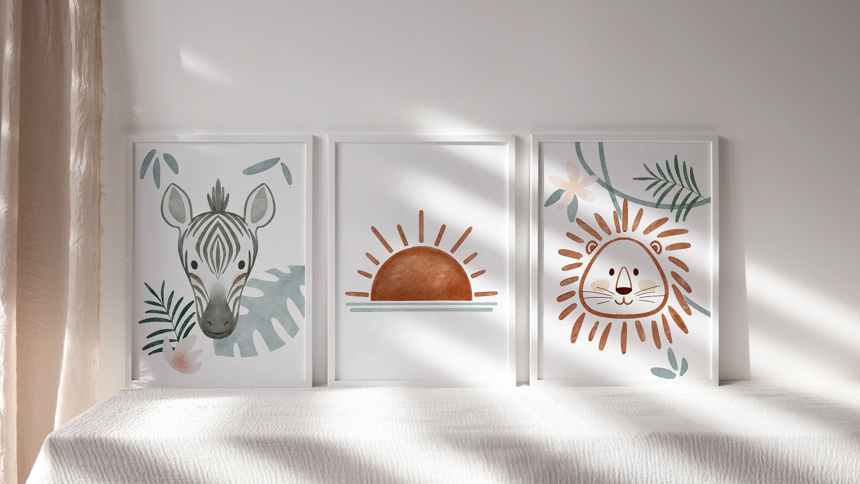 Safari Animals Print Set of 6 Safari Nursery Decor - Etsy