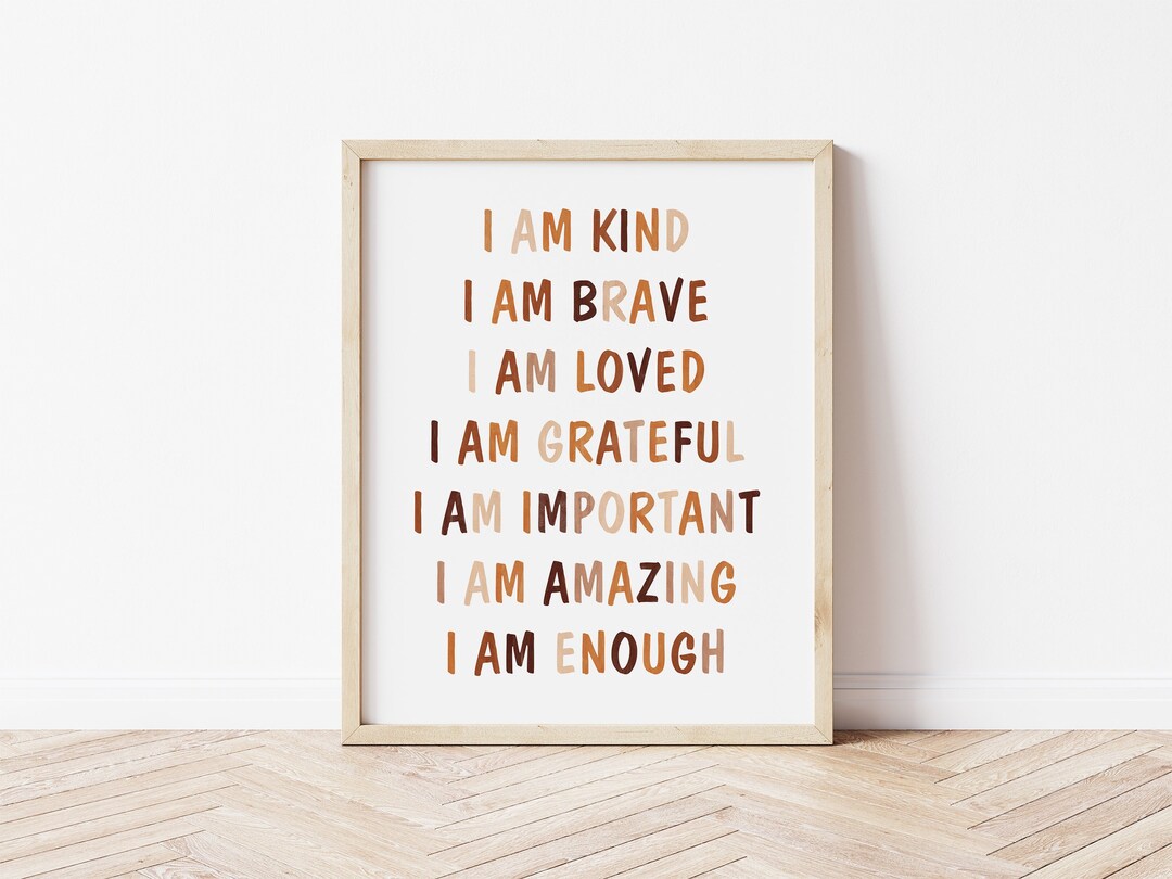 Positive Affirmation Poster for Kids | Growth Mindset Wall Art ...