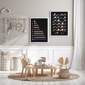 Outer Space ABC, 123 Prints Set of 2 | Alphabet Poster | 1-10 Numbers ...