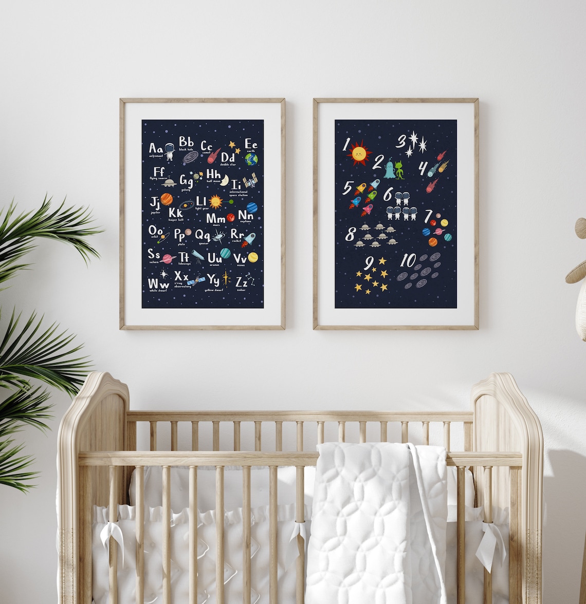 Outer Space Themed Wall Art Set of 2 Educational Print | Etsy