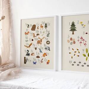 Woodland Alphabet Poster Set of 2 | Animal ABC, 1-10 Number Printable ...