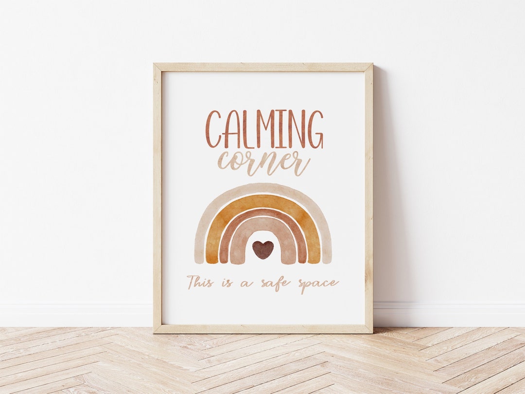 Calming Corner Print | Calm Down Zone | Printable Wall Art | Neutral ...
