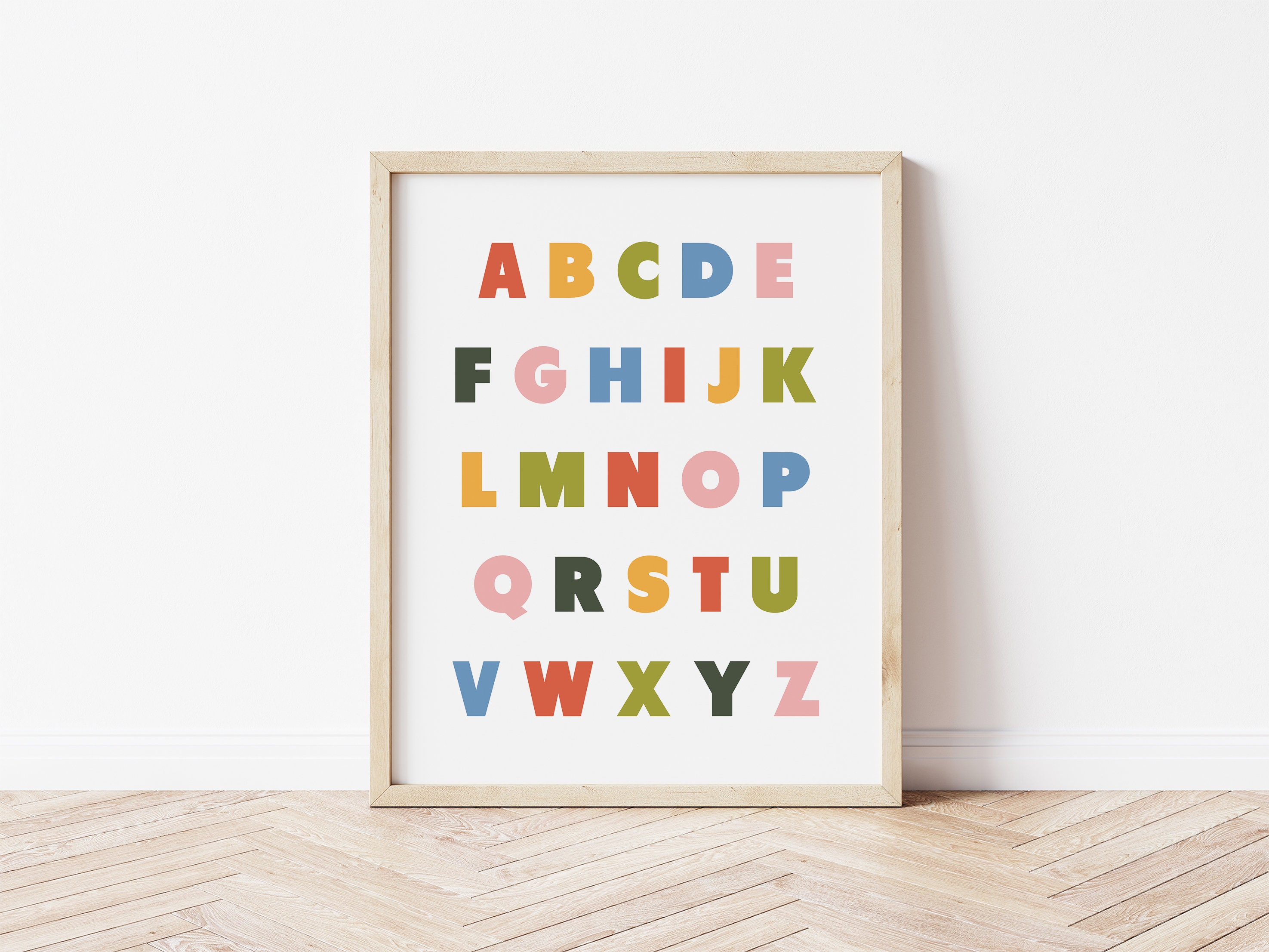 Rainbow Alphabet Poster Set of 3 ABC 123 Bee Happy Print - Etsy