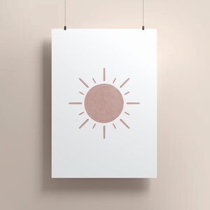 Boho Sun Printable Wall Art | Neutral Nursery Celestial Print | Picture ...