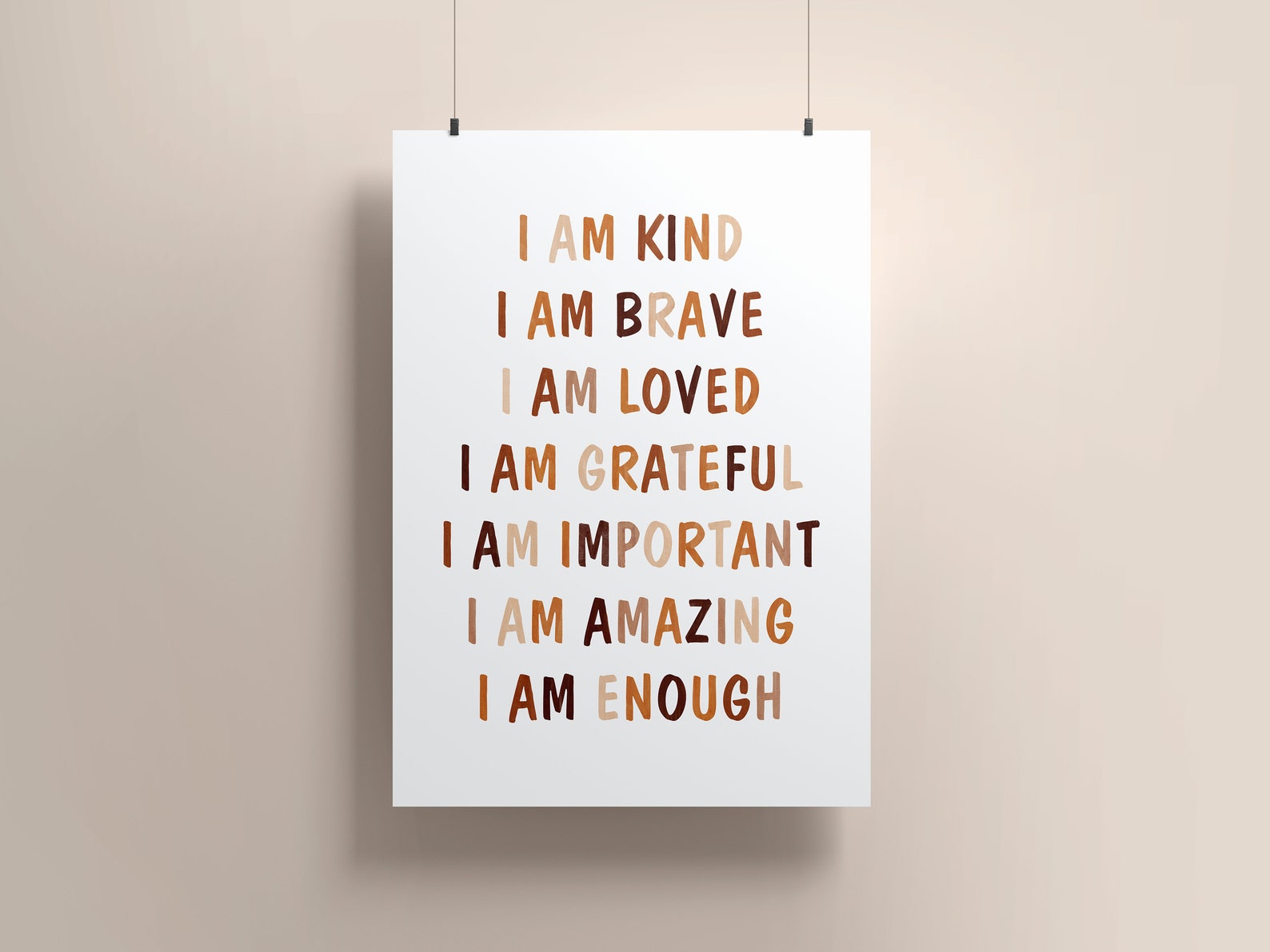 Positive Affirmation Poster for Kids Growth Mindset Wall Art - Etsy