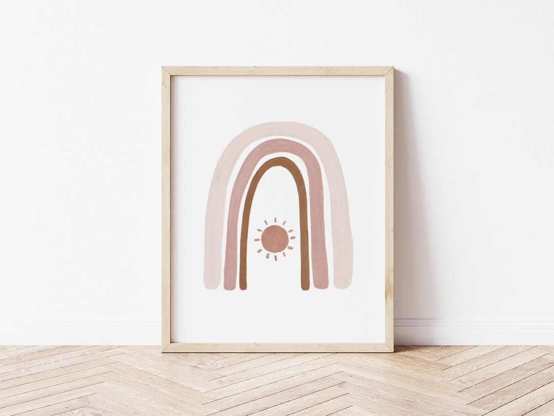 Boho Rainbow Print for Nursery | Neutral Baby Room Decor | Printable ...