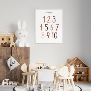 1-10 Numbers Poster | Neutral Nursery Decor | Printable Wall Art | Boho ...