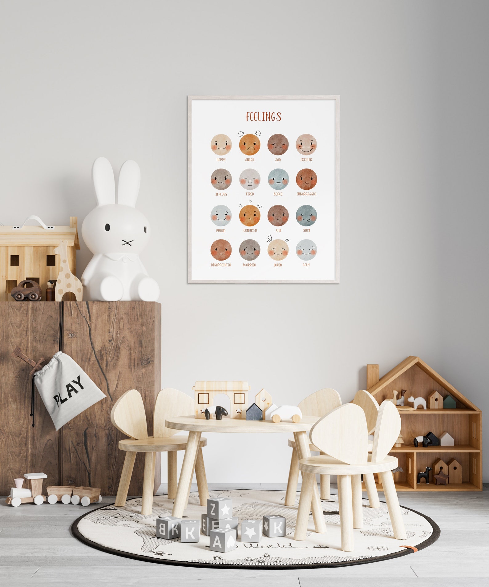 Neutral Feelings Chart Emotions Print Printable Wall Art - Etsy