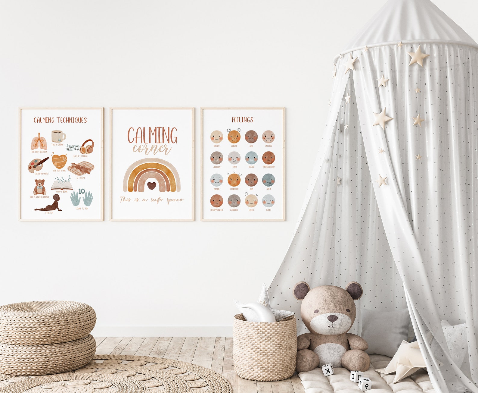 Calming Corner Print Set of 3 Printable Wall Art Calm Down - Etsy