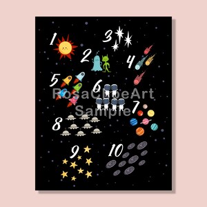 Outer Space Numbers Poster | 1-10 Counting Print | Printable Wall Art ...