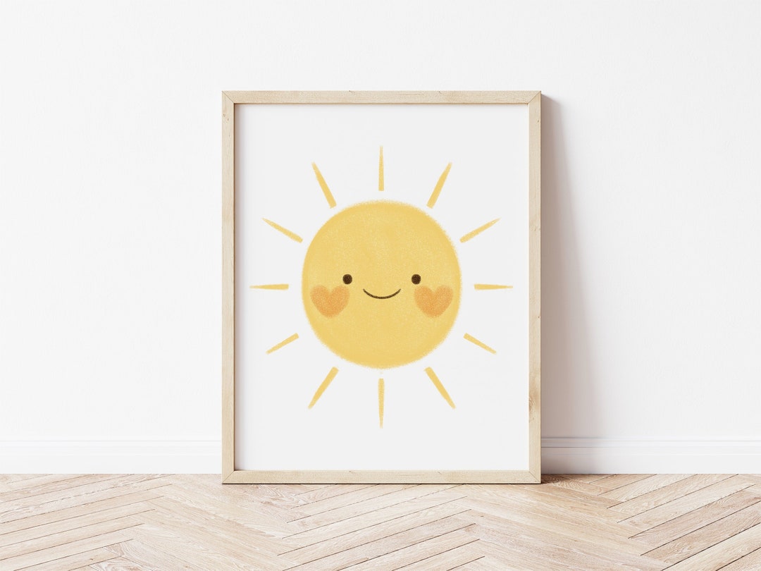 Yellow Sun Print for Kids | Nursery Printable Wall Art | Cozy Baby ...