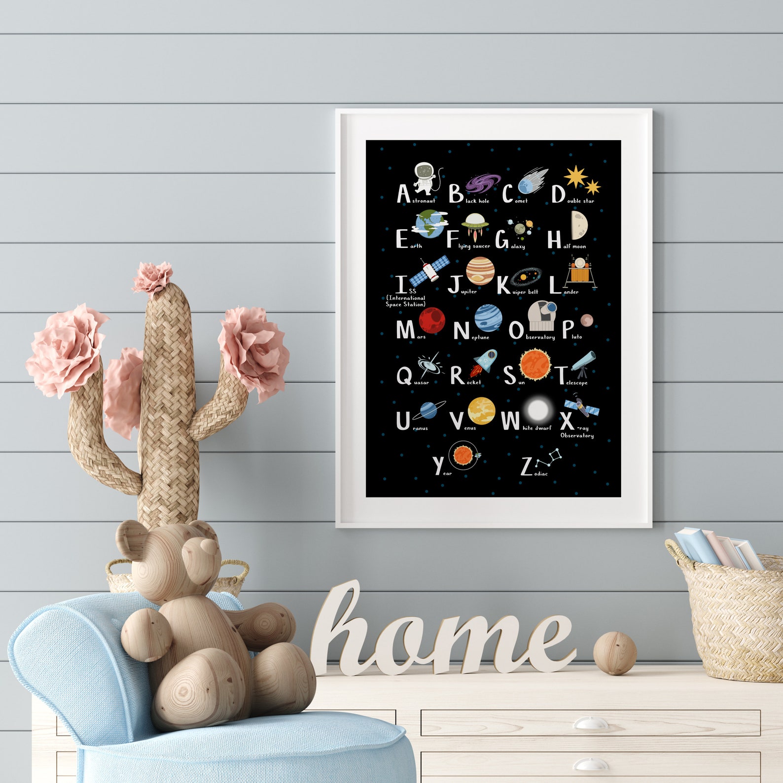Space ABC Alphabet Poster Printable Wall Art Outer Space - Etsy