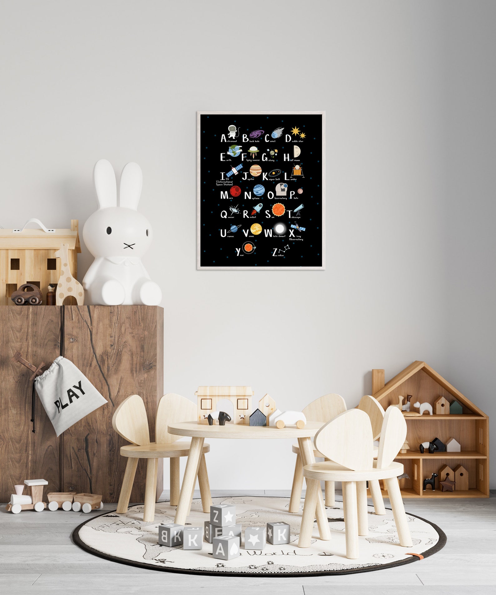 Space ABC Alphabet Poster Printable Wall Art Outer Space - Etsy