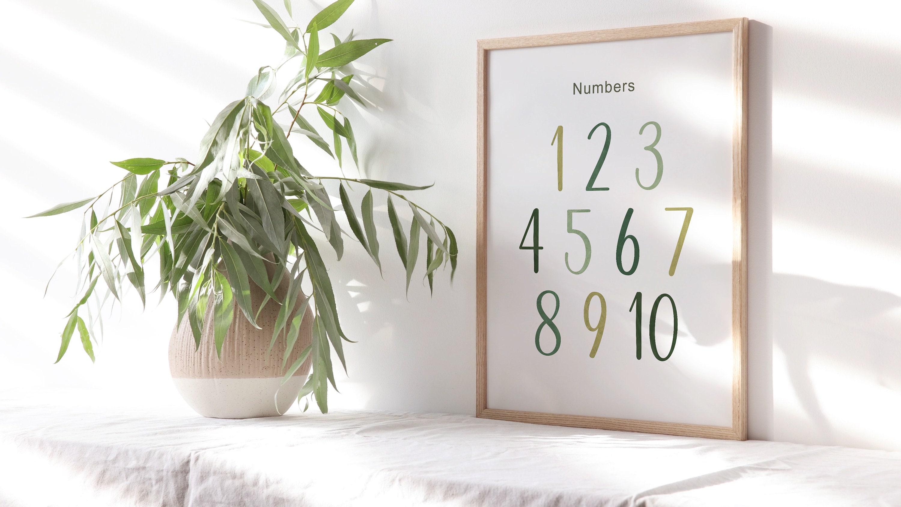Sage Green Numbers Poster Educational 1-10 Prints - Etsy