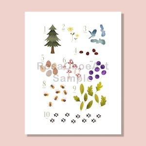 Woodland Alphabet Poster Set of 2 | Green ABC and 123 Numbers| Animal ...
