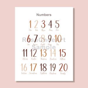 Alphabet Poster Set of 2 | ABC, 123 Printable Wall Art | Boho Nursery ...