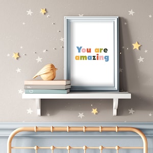 YOU ARE AMAZING Printable Wall Art | Colorful Nursery Decor | Classroom ...
