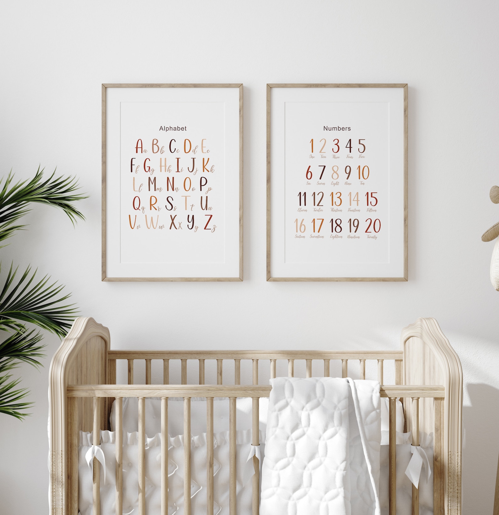 Alphabet Poster Set of 2 ABC 123 Printable Wall Art Boho - Etsy