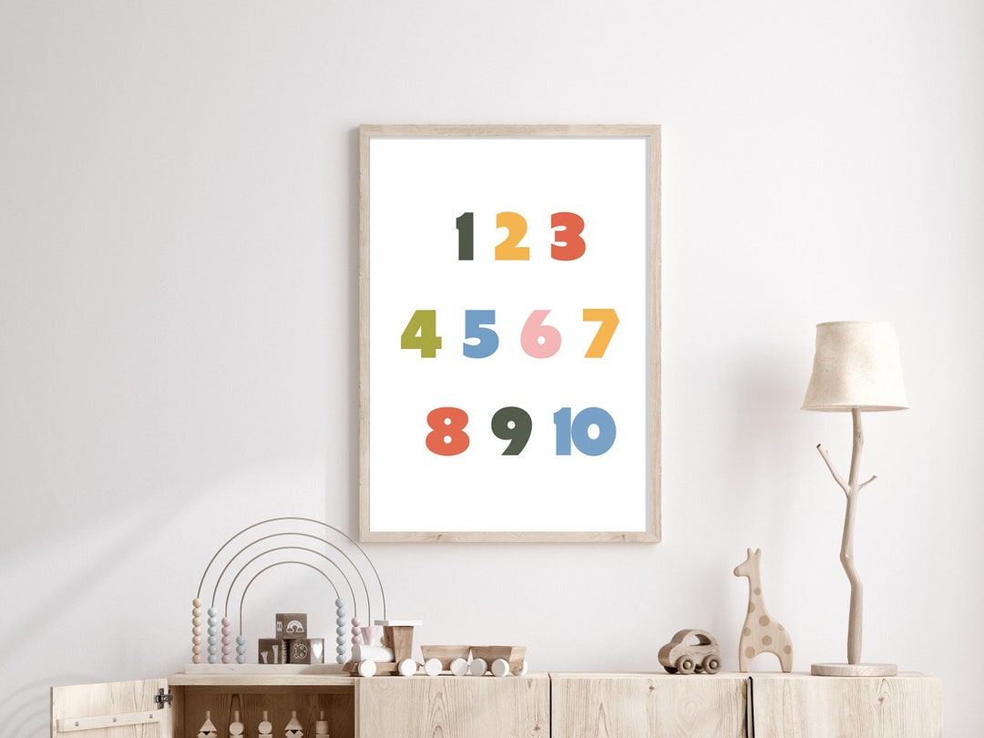 Rainbow Number Poster 1-10 | Printable Wall Art Nursery | Baby ...