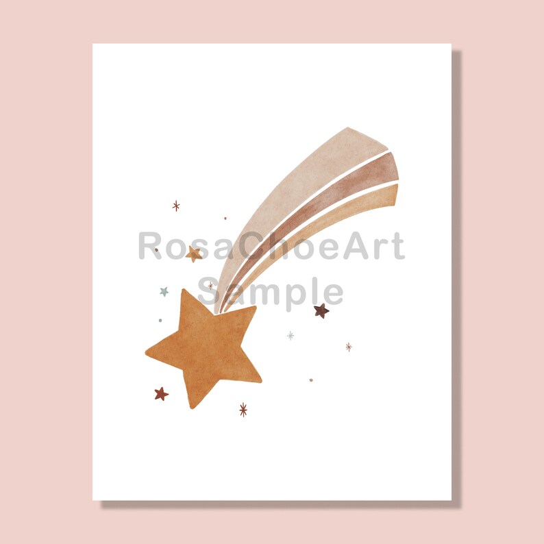 Boho Shooting Star Print Neutral Nursery Decor Printable - Etsy