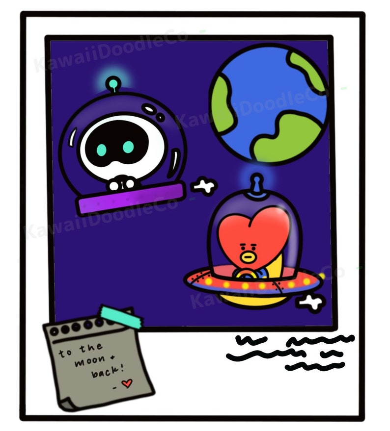 Wootteo and TATA 'moon & Back' Digital Download BT21 Jin the Astronaut ...