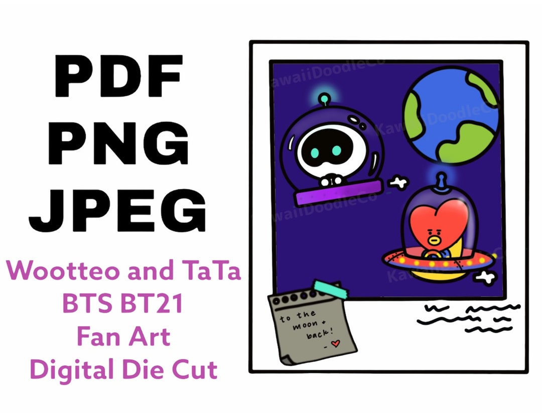 Wootteo and TATA 'moon & Back' Digital Download BT21 Jin the Astronaut ...