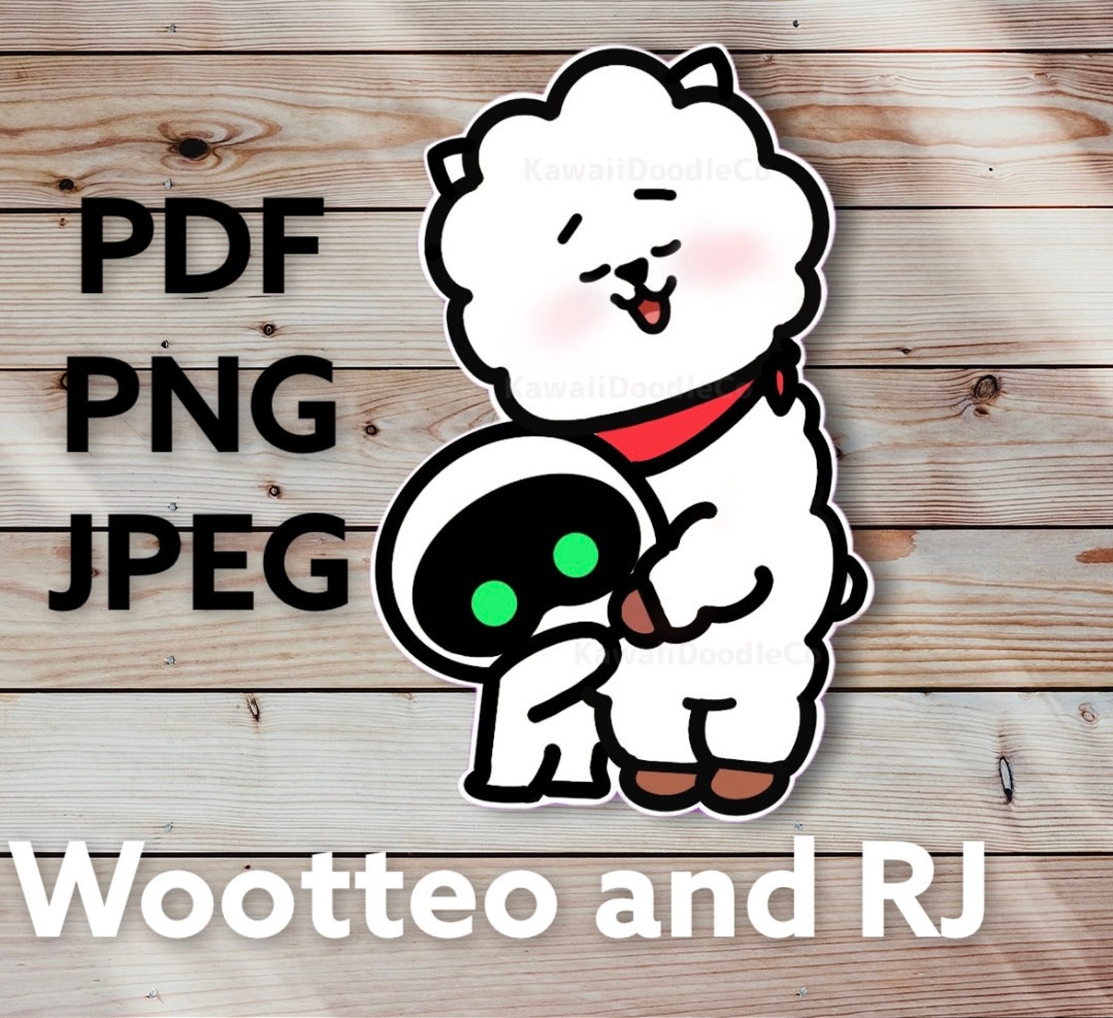 Wootteo Hugging RJ Digital Download BT21 Jin the Astronaut BTS Hand ...