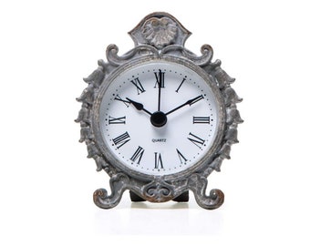 Pewter Table Clock - Etsy