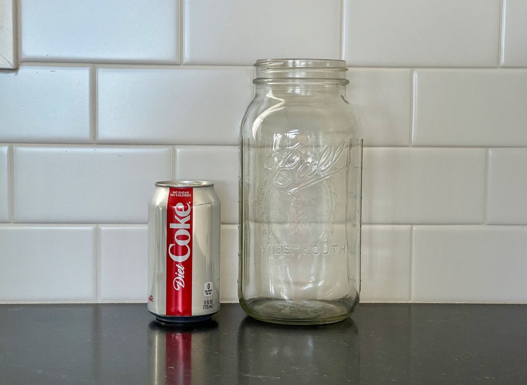 RARE 3-pint BALL Mason Jar: Embossed Fruit, Square Glass Collectible - Etsy