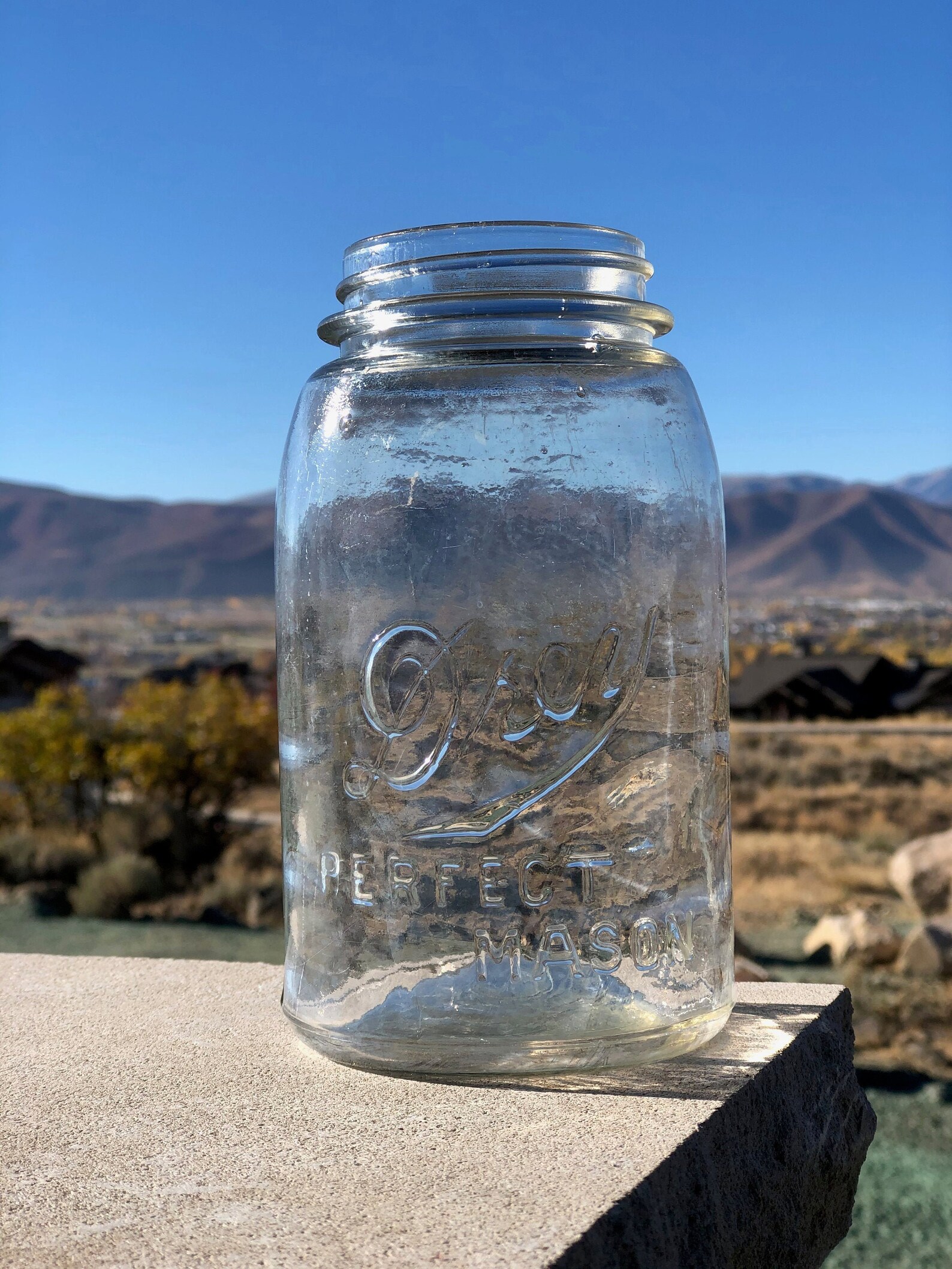 Early 1900s DREY PERFECT Mason Jar Quart Size Sloped Shoulder Antique ...