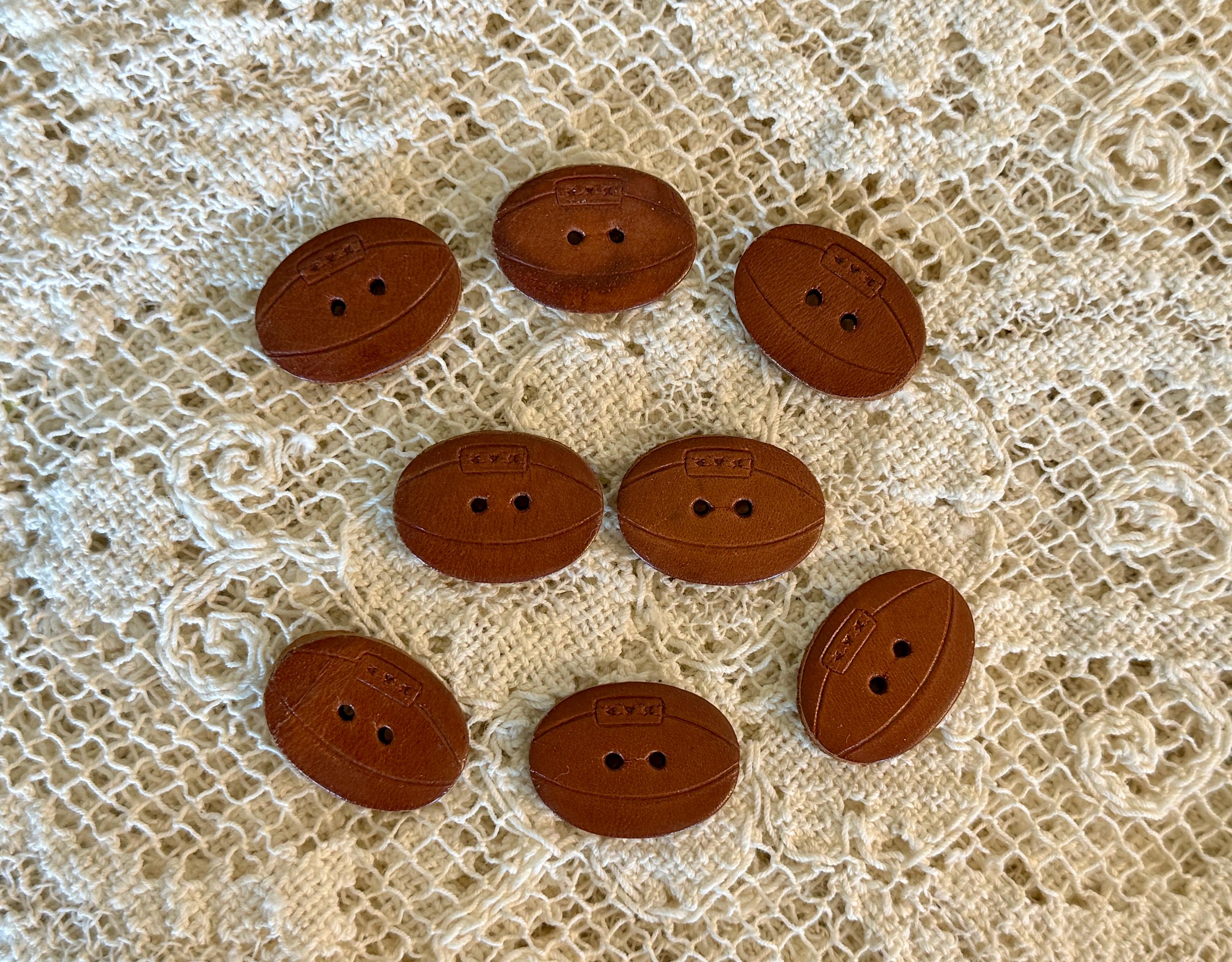 Vintage Leather Buttons, FOOTBALL Buttons, 2 Hole / Collectible - Etsy