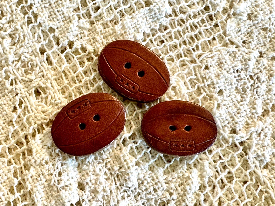 Vintage Leather Buttons, FOOTBALL Buttons, 2 Hole / Collectible - Etsy