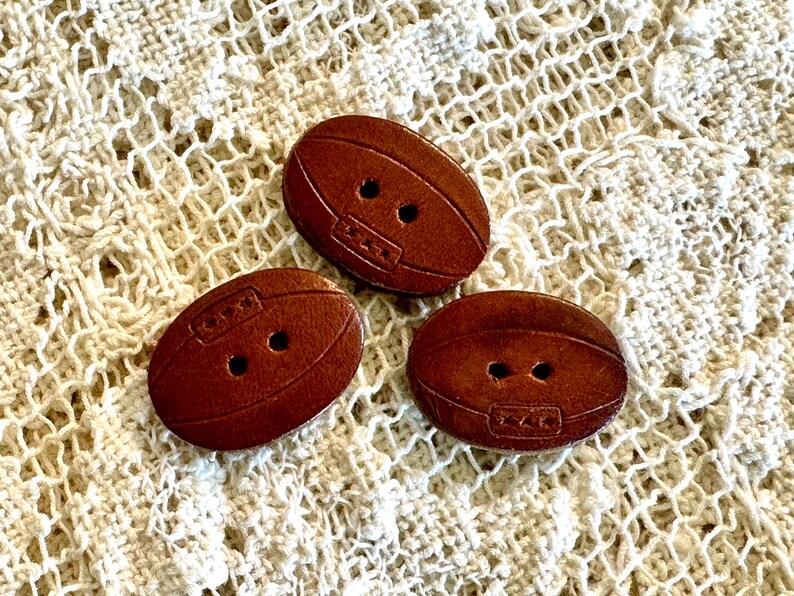 Vintage Leather Buttons, FOOTBALL Buttons, 2 Hole / Collectible - Etsy