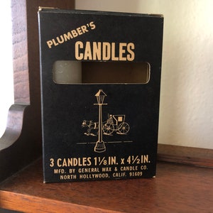 Rare 1960s Plumber's Candle With Vintage Advertising Box - Etsy UK