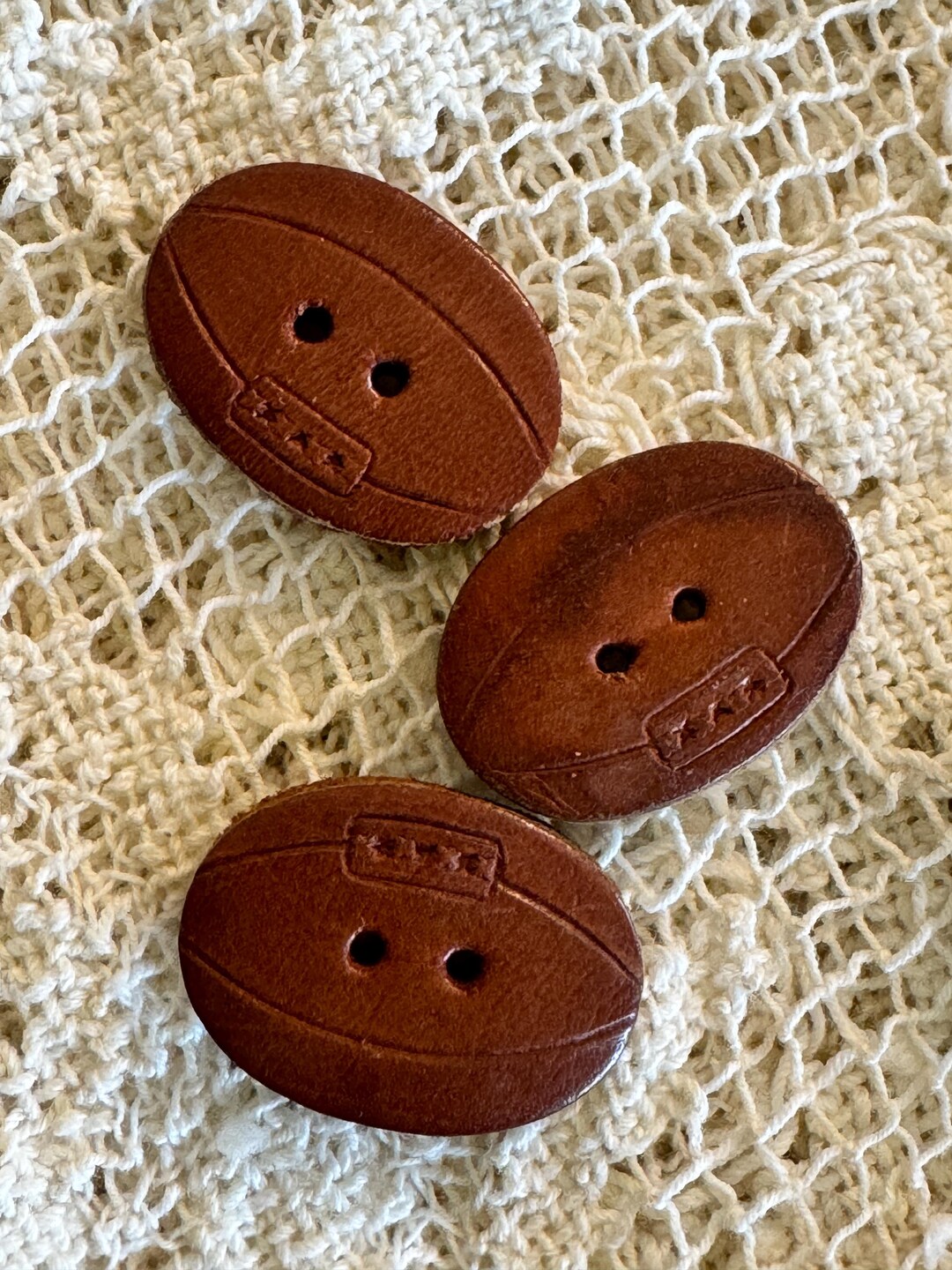 Vintage Leather Buttons, FOOTBALL Buttons, 2 Hole / Collectible - Etsy