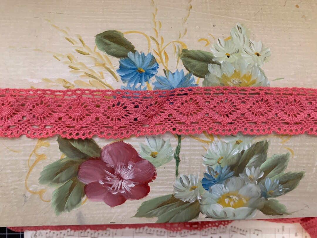 Beautiful Coral Cotton Lace Trim - Etsy