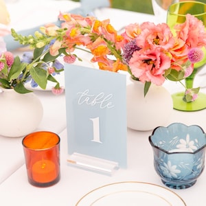 Painted Acrylic Table Numbers | Retro Table Numbers | Wedding Decor - Etsy