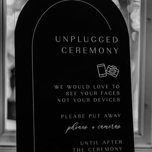 Modern Painted Arch Unplugged Ceremony Sign | Acrylic Unplugged Sign - Etsy