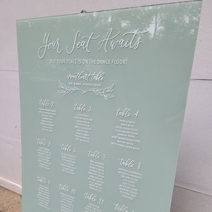 Acrylic Seating Chart | Hand Lettered Acrylic Sign | Wedding Seating ...